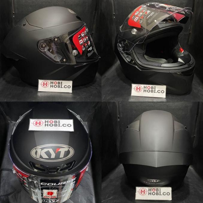 Jual Helm Kyt Tt Course Solid Black Doff Full Face Original Tt Course ...