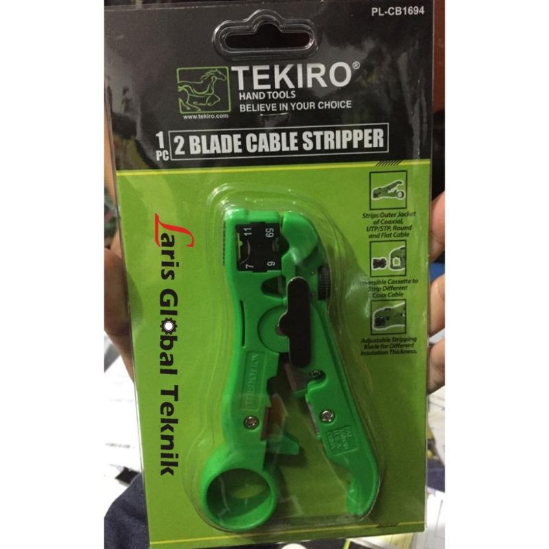Jual Tekiro Pisau Cutter Pemotong Kupas Kabel 2 Blade Cable Stripper ...