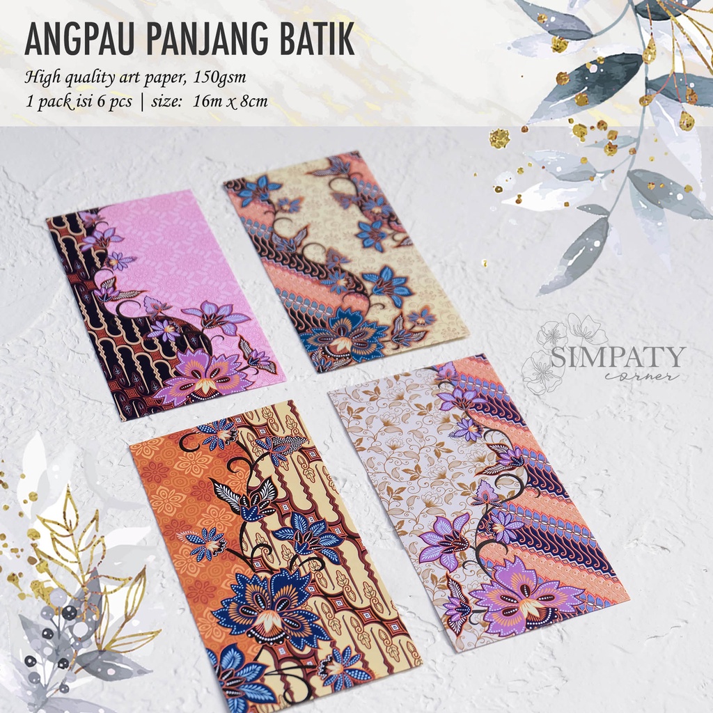 Jual Angpau Angpao Batik Panjang Simpaty | Amplop Batik Formal Elegant ...
