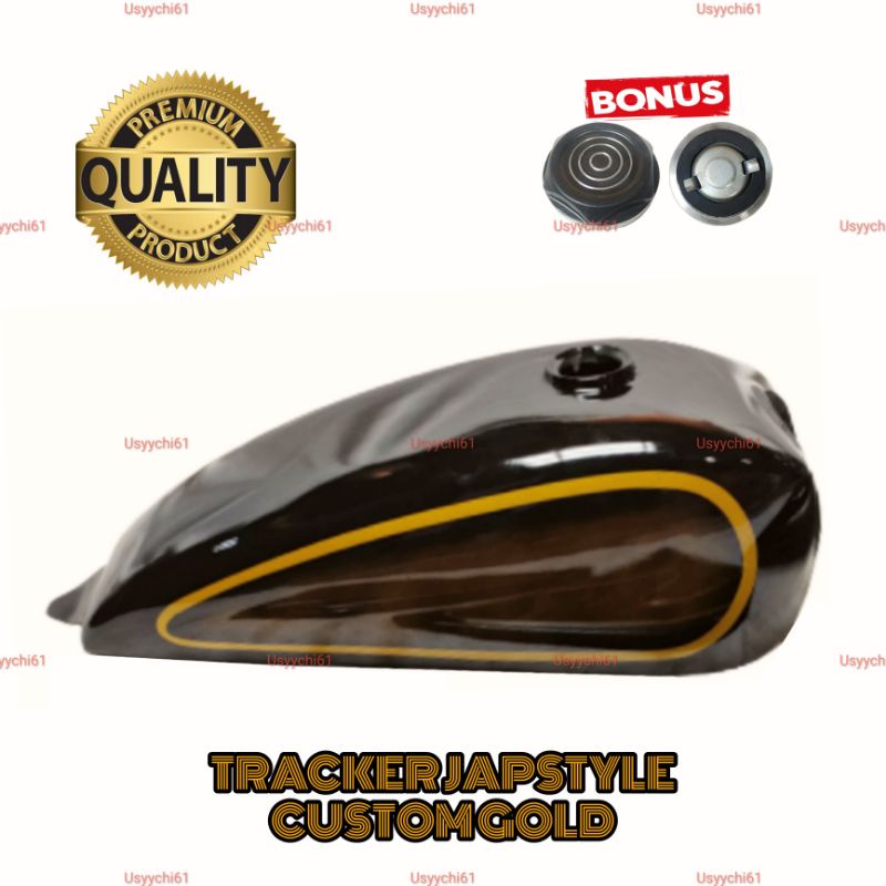 Jual Tangki Cat TRACKER DEUS Japstyle Custom DLL Hitam Gold | Shopee ...