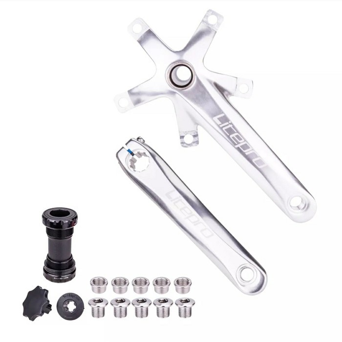 Jual CRANK CRANKSET LITEPRO HOLLOWTECH 2 KOMPLIT BB (SILVER) | Shopee ...