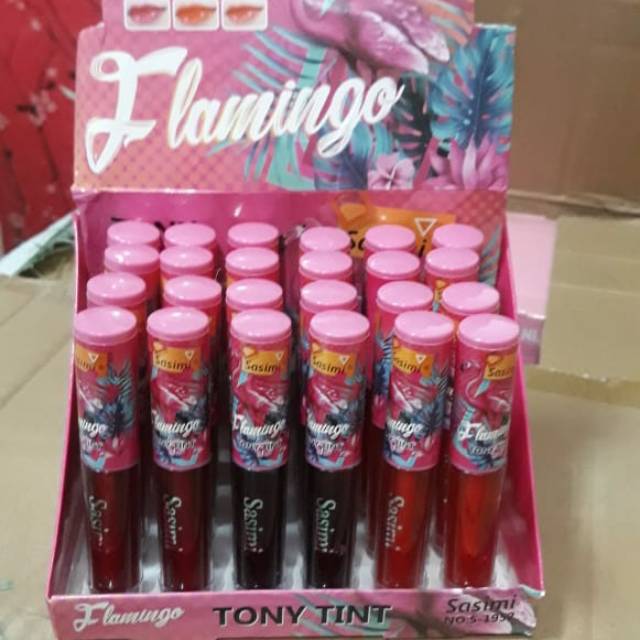 Jual Lip Tint Sasimi Flamingo TONY TINT (per box/24pcs) | Shopee Indonesia
