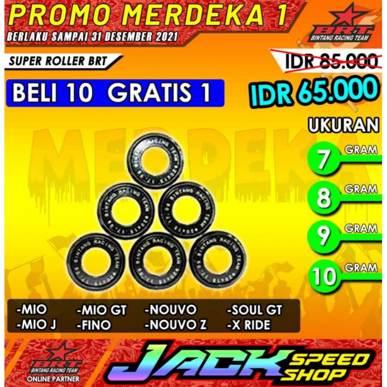 Jual ROLLER BRT MIO KARBU SOUL SPORTY MIO J GT NOUVO Z XRIDE 115 FINO 5TL 5LW UKURAN 7 8 9 10 ...