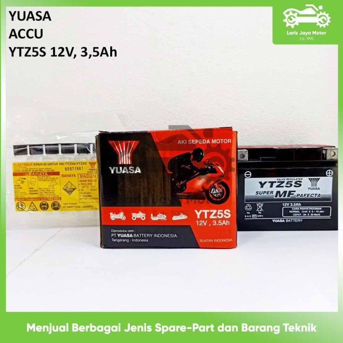 Jual ACCU YUASA AKI YTZ5S 12V, 3,5Ah AKI KERING BEAT VARIO BATTERY ORIGINAL YUASA AKI BEAT AKI ...