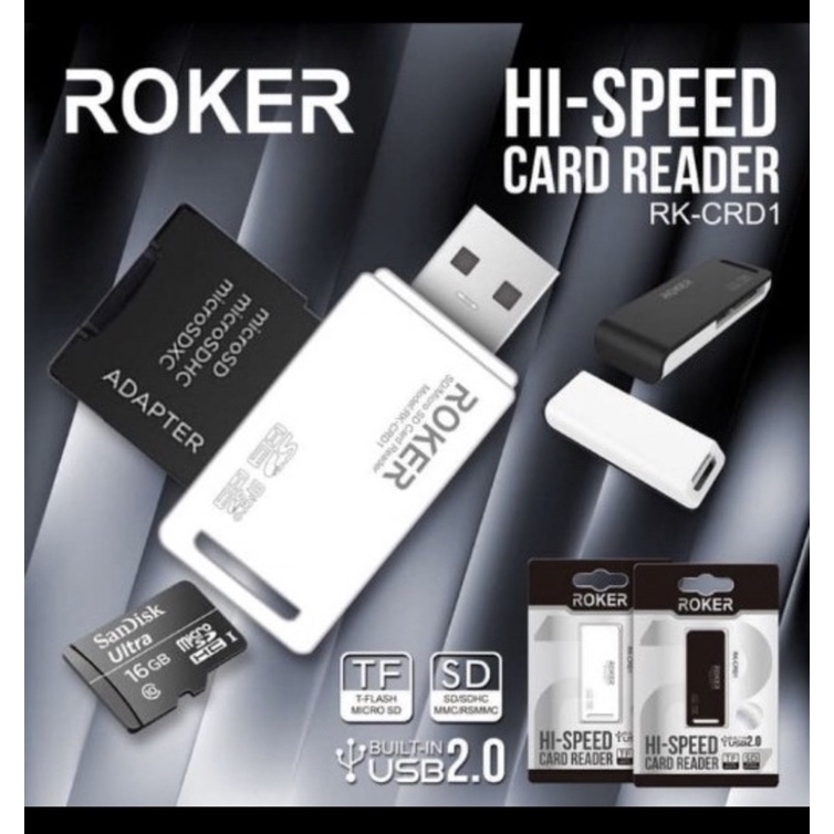 Jual CARD READER ROKER/DIINAMI HIGH SPEED USB 2.0 ORIGINAL MICRO SD/SD ...