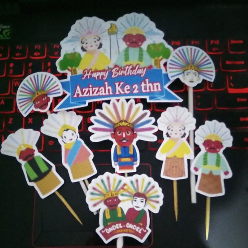 Jual cake topper hiasan kue ondel ondel Jakarta betawi | Shopee Indonesia