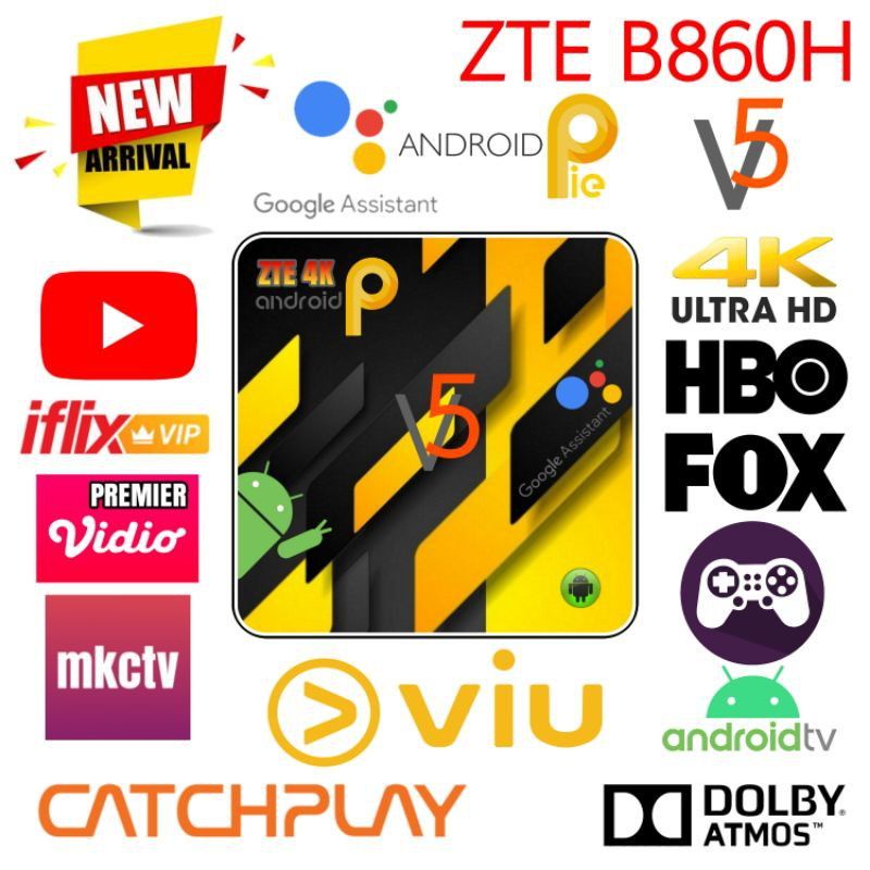 Jual Android Tv Box v5 Root & Unlock "Android 9"(Ram 2Gb Ex 8Gb ...