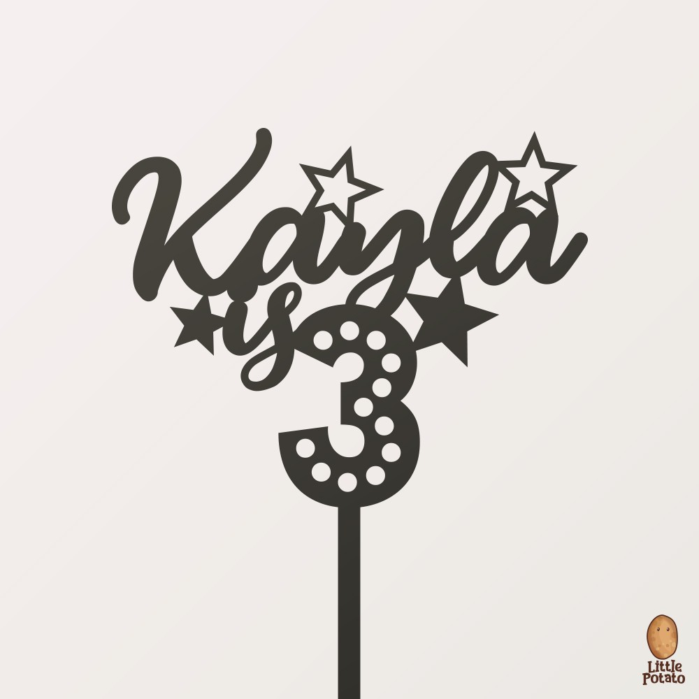 Jual Cake Topper (Tusukan Kue) - Happy Birthday Umur/Age [Turns One/Two ...