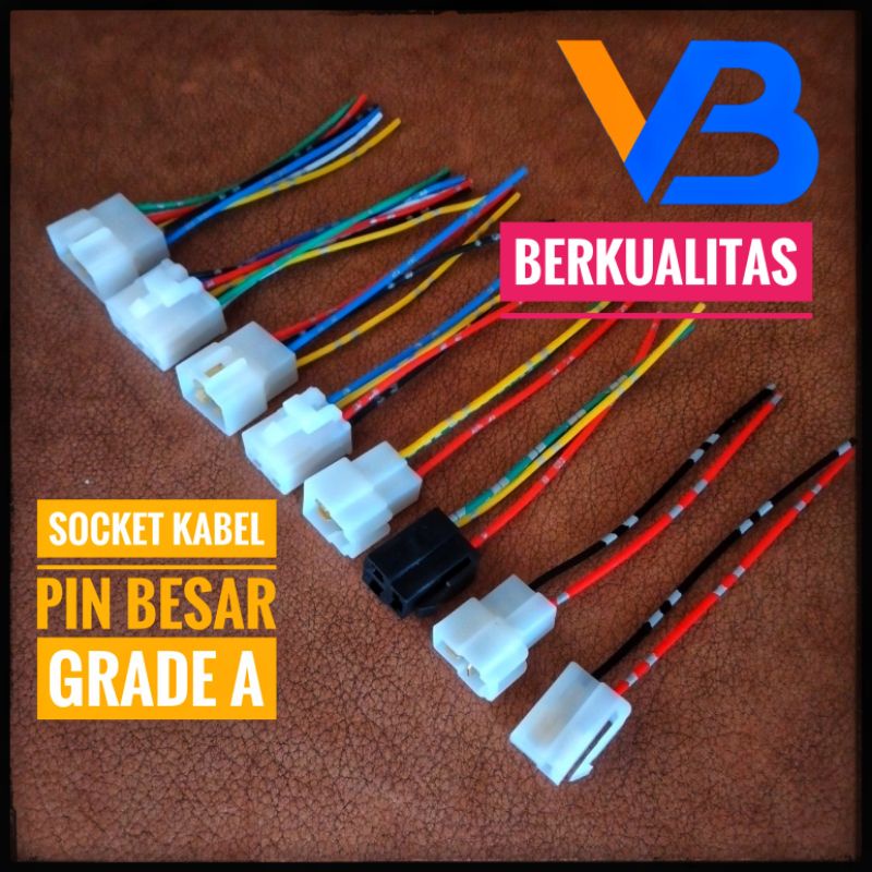 Jual Soket Kabel 2 3 4 6 Pin Besar Kabel Bintik Soket Kabel Motor Soket ...
