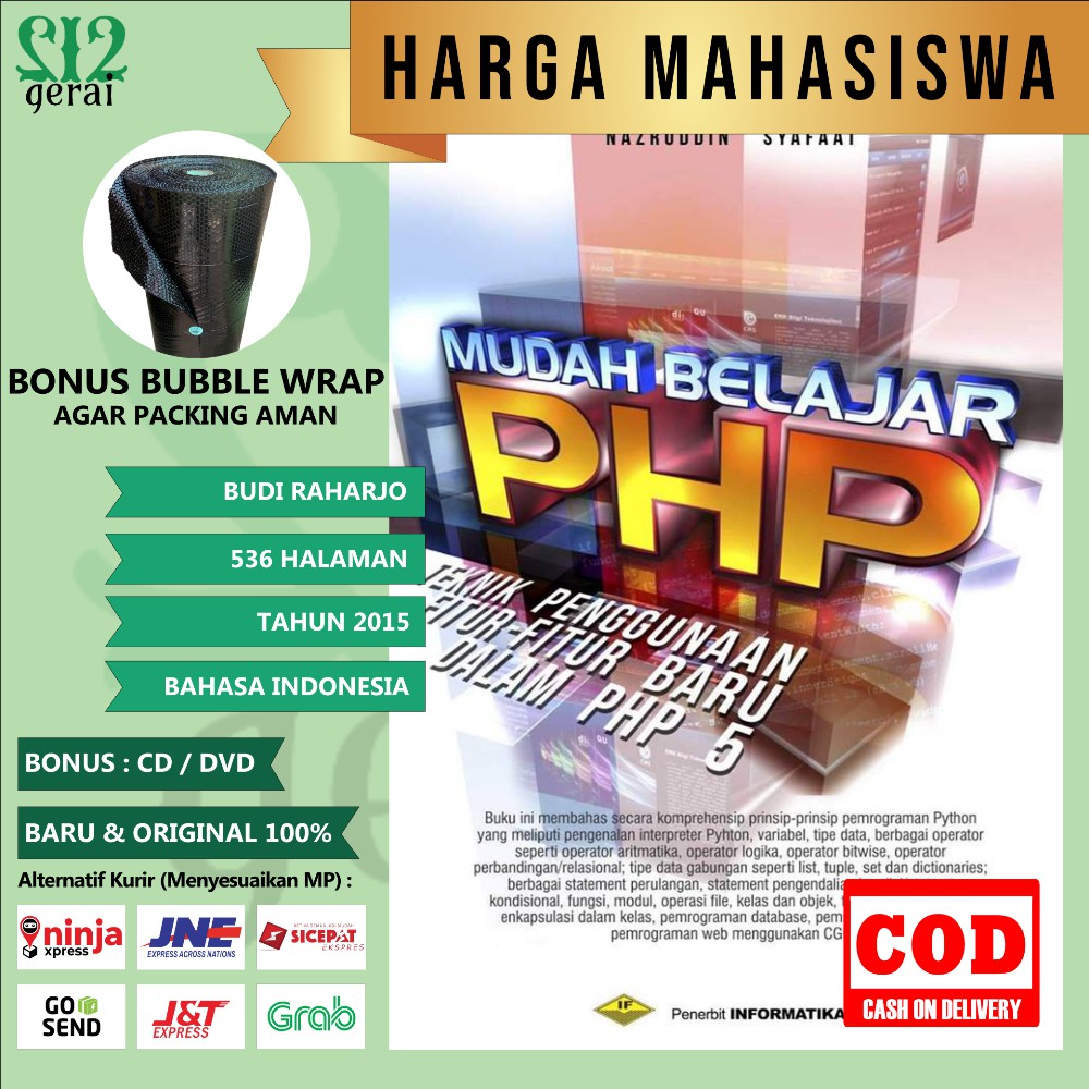 Jual BUKU MUDAH BELAJAR PHP BUDI RAHARJO HARGA MAHASISWA | Shopee Indonesia