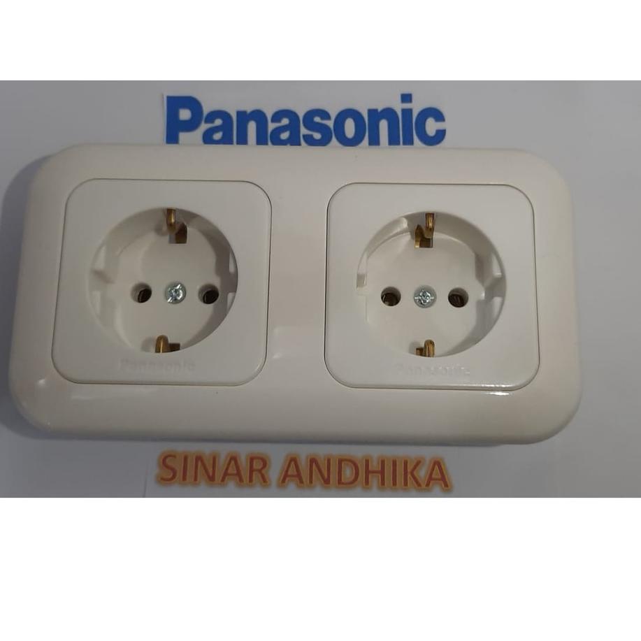 Jual Stok Banyak FFDGF STOP KONTAK DOUBLE NON CP PANASONIC WARNA PUTIH ...