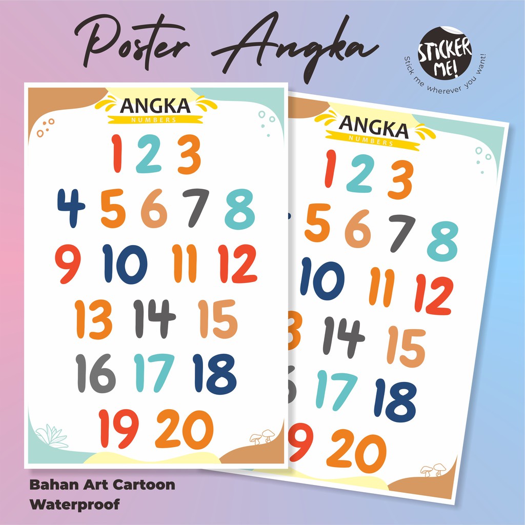 Jual (Ulemimo) Poster Angka WIPE & CLEAN, Belajar Angka dan Number ...