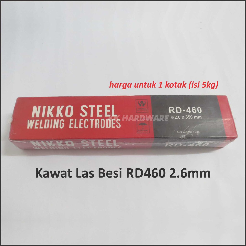 Jual Kawat Las Besi Electrode Listrik Nikko Steel RD-460 2.6mm AWS E6013 MMA untuk Mild Steel ...