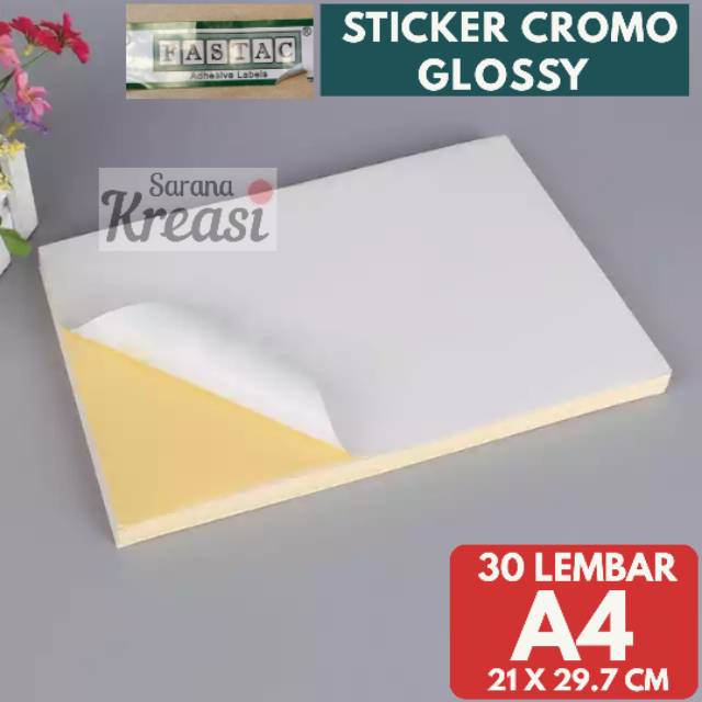 Jual Kertas Stiker Cromo Mengkilap A4 isi 30 Lembar / Sticker Glossy ...