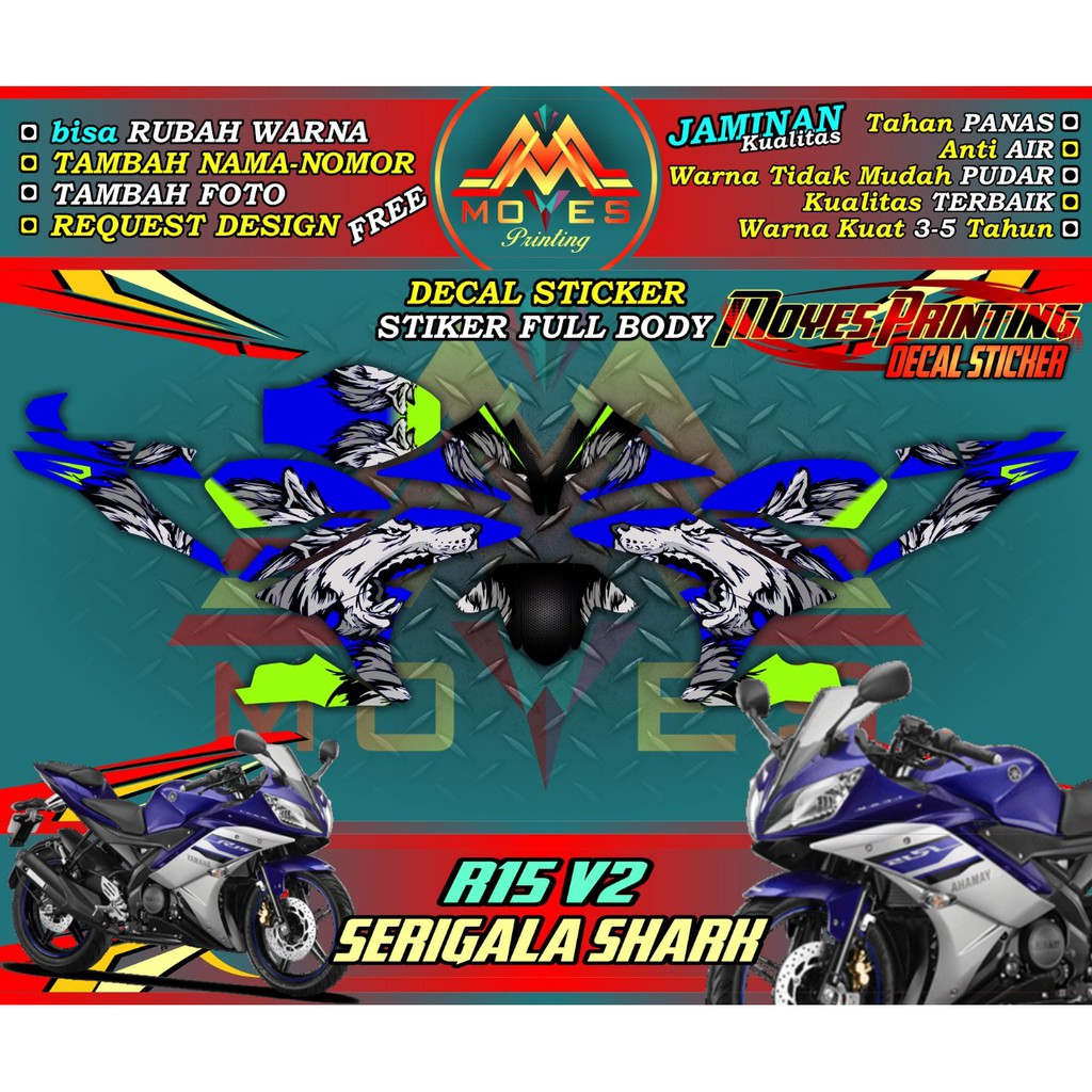 Jual Decal R15 V2 Full Body Srigala / Stiker Motor Yamaha R15 V2 Old ...