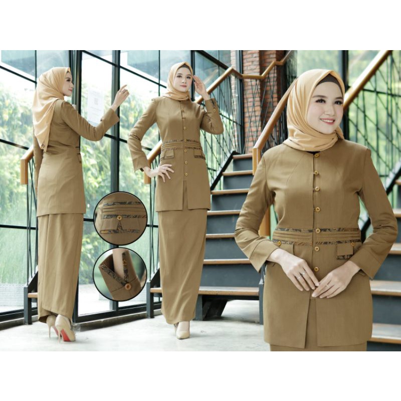 Jual Blezer kerja kantor/pdh keki tua/baju guru model tunik | Shopee ...