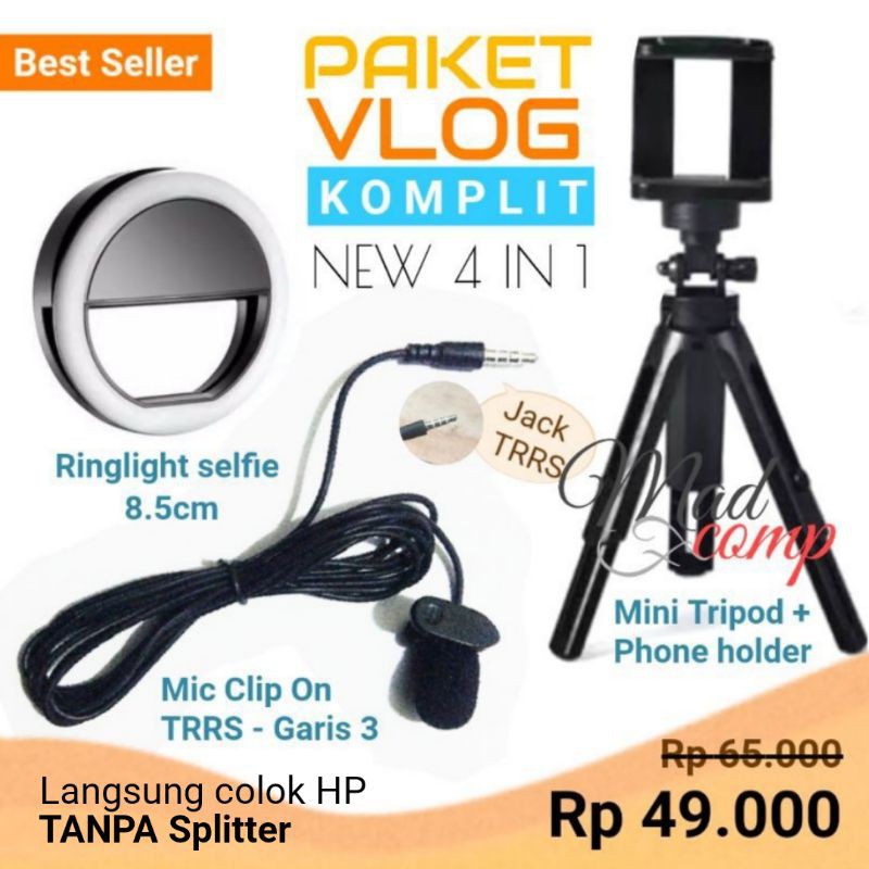 Jual PAKET VLOG YOUTUBER REKAMAN HP LENGKAP 4IN1 - PAKET II | Shopee ...