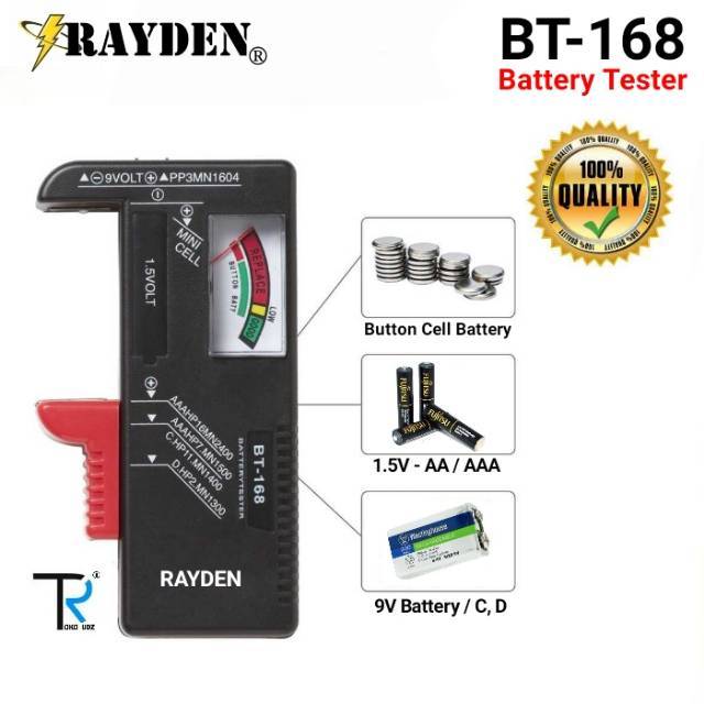 Jual Baterai Tester Alat Tes Cek Batre Voltase AA A2 AAA A3 1.5V 9V ...