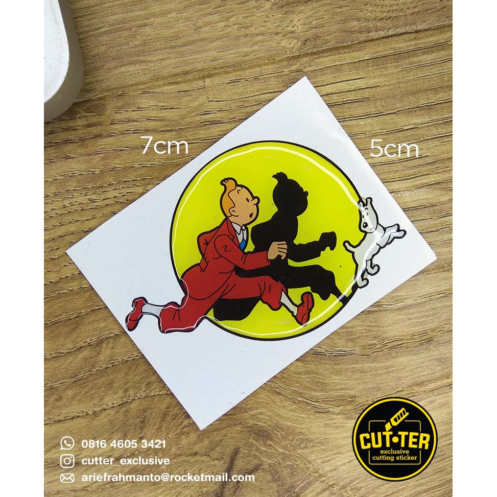 Jual emblem sticker resin TINTIN & SNOWY running | Shopee Indonesia