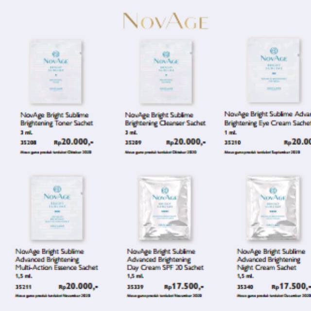 Jual NovAge Sachet 20k dapat 6 sachet | Shopee Indonesia