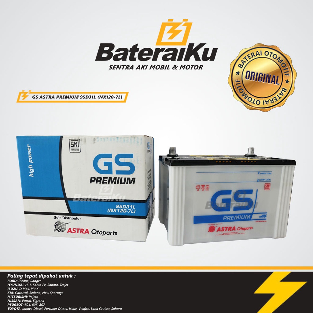 Jual Aki Mobil Gs Astra Premium NX120-7L Aki Basah Aki Mobil Pajero, Innova, Carnival, Escape ...