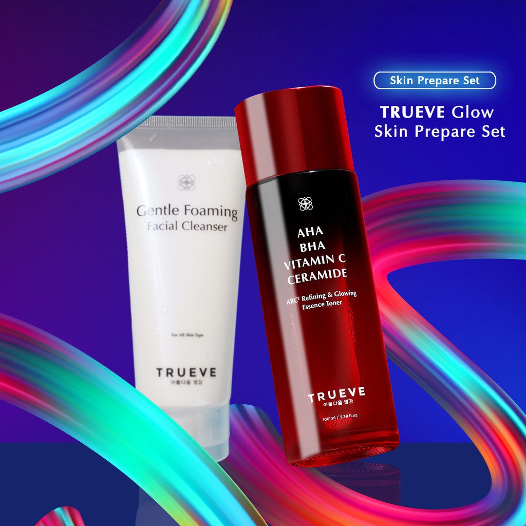Jual Trueve Glow Skin Prepare Set - Gentle Foaming Facial Cleanser ...