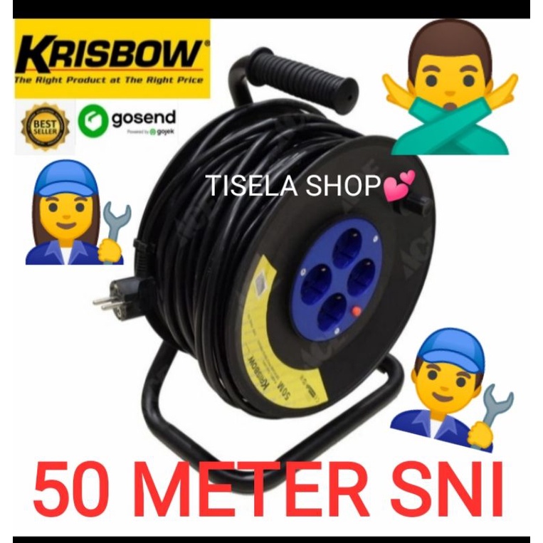 Jual ORIGINAL BRAND KRISBOW Kabel Listrik Gulung Roll 50 meter SNI Industrial | Shopee Indonesia