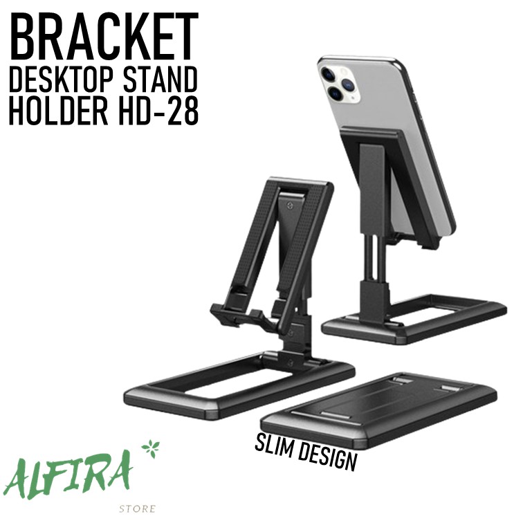 Jual Holder HD-28 Bracket Desktop Stand Slim Design Fold Handphone ...
