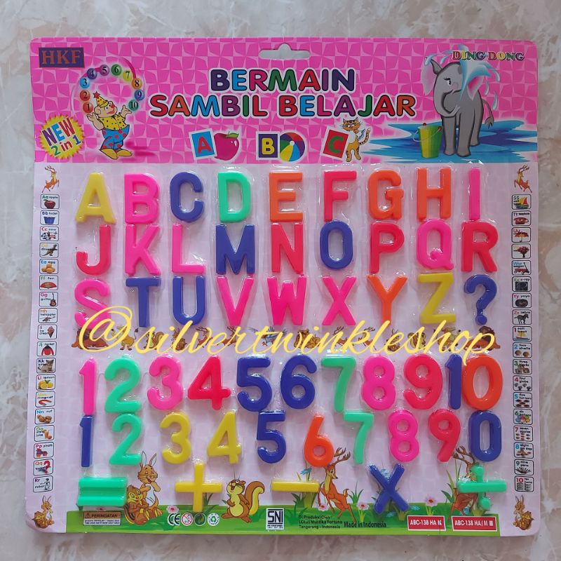 Jual Mainan edukasi huruf dan angka alphabets alphabet number numbers ...