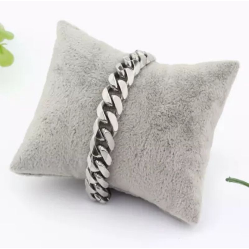 Jual GELANG Rantai Baja Putih Model Pipih Stainless Steel,Anti Karat ...