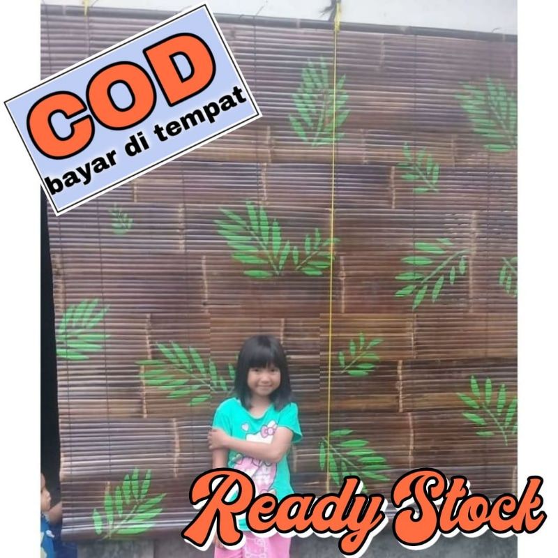 Jual Tirai Motif - Kerai Kulit Bambu T2 x L1 - Tirai Gulung - Kerey - Krey - Wide - Kerei ...
