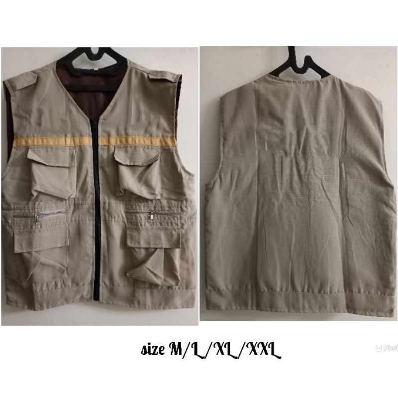 Jual Rompi cream#coklat#rompi oblong#rompi wartawan#rompi lapangan# ...