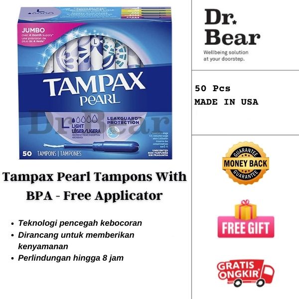 Jual Tampon Tampax Pearl Jumbo with applicator - 50pcs | Shopee Indonesia