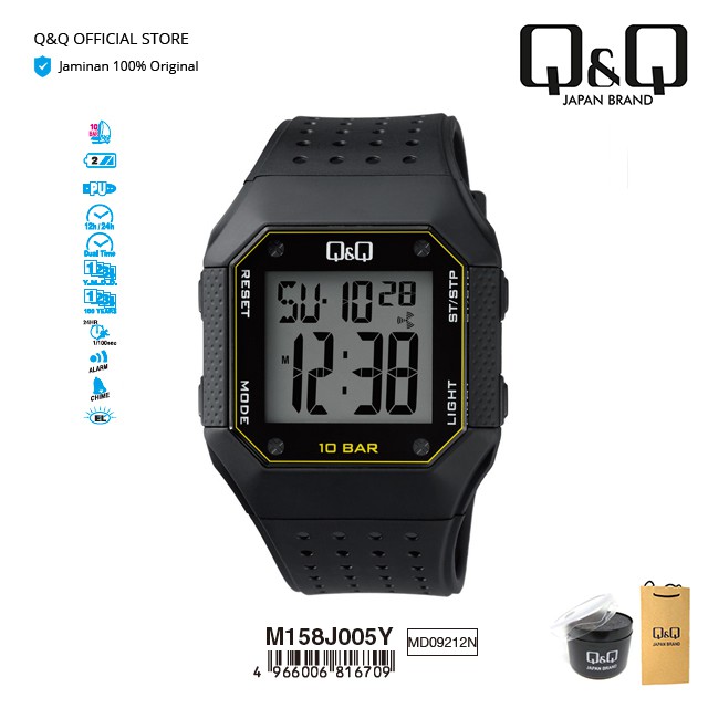 Jual Q&Q QnQ QQ Original Jam Tangan Pria Digital Rubber Water Resist ...