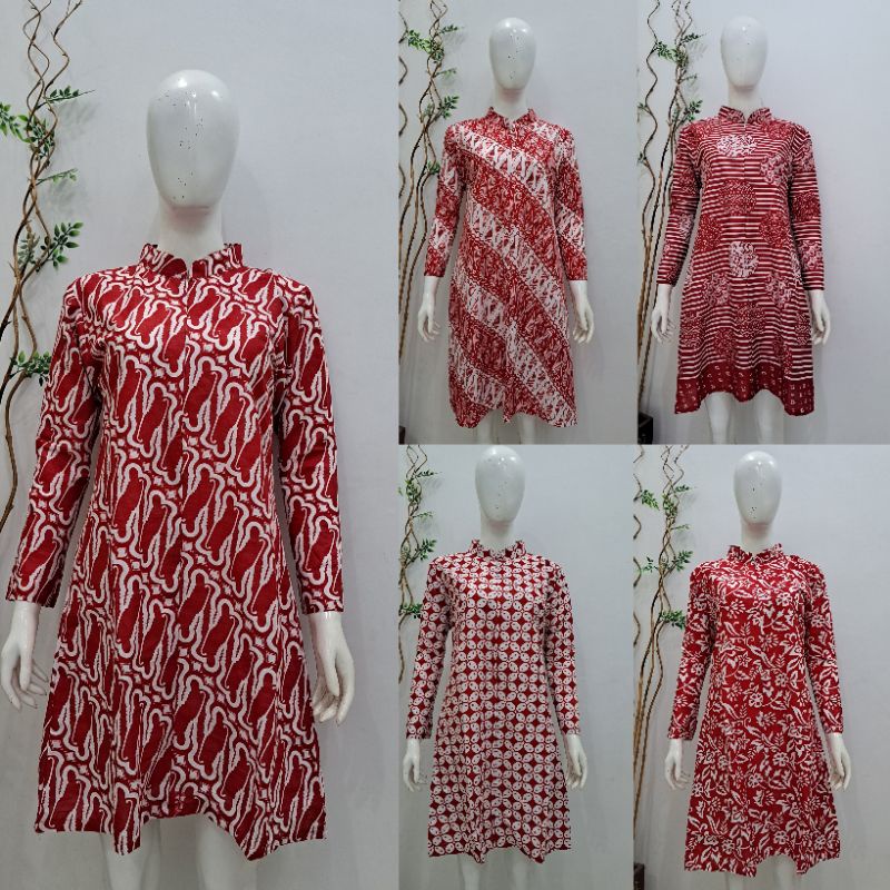Jual tunik batik 157 - tunik batik terbaru - tunik merah putih | Shopee ...