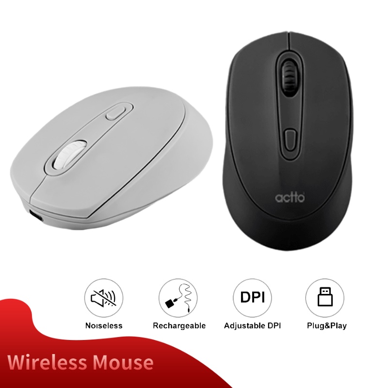 Jual 2.4G 10M Silent Wireless Mouse Backlit Isi Ulang Mouse Gaming ...