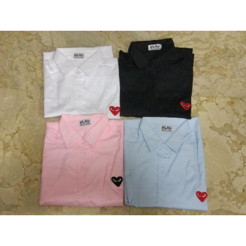 Jual Kemeja CDG PLAY Shirts Warna Colorful Unisex Heart Hati (PO ...