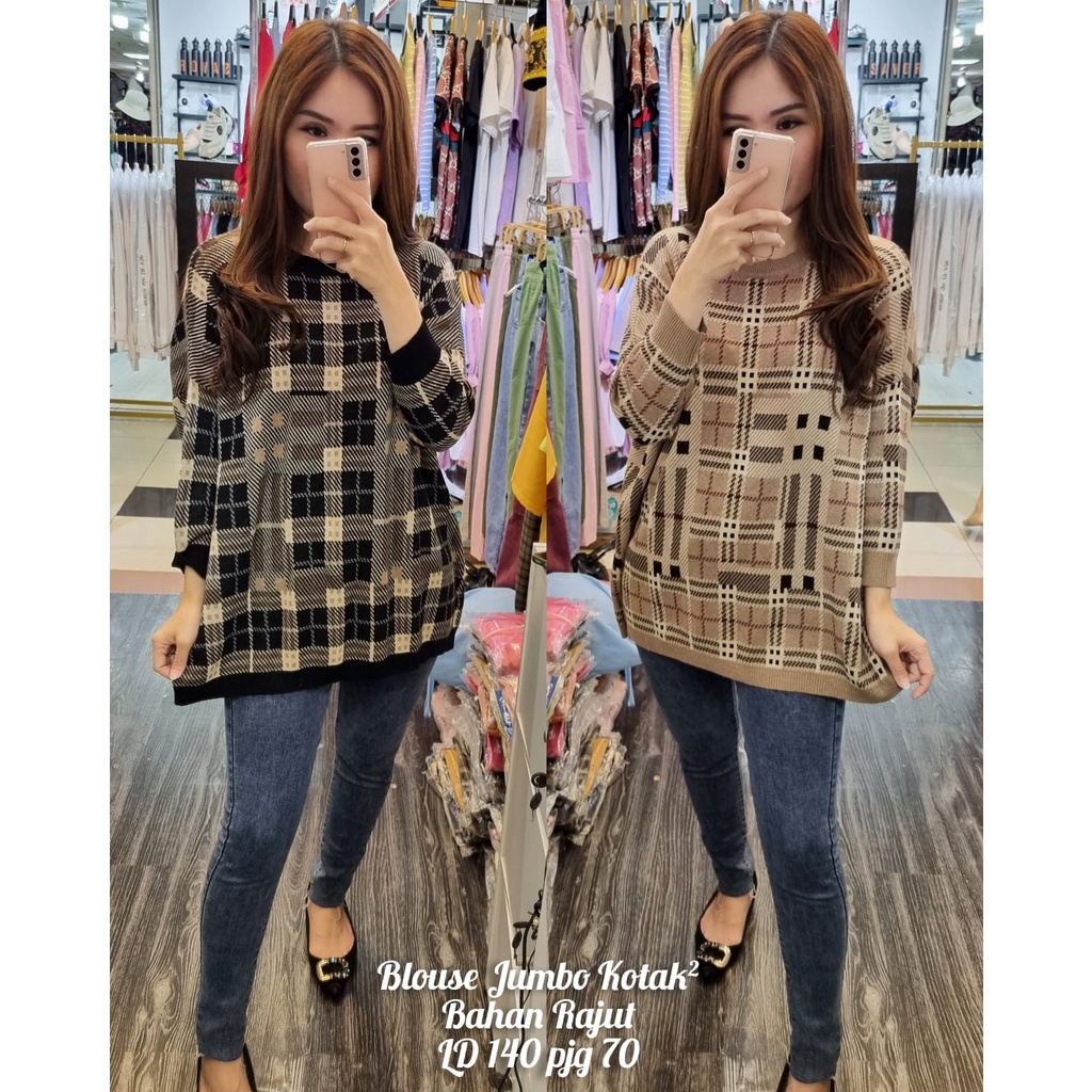 Jual Blouse Import Rajut Stretch Halus / Atasan Wanita Lengan Panjang ...