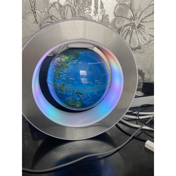 Jual Magnetic levitation floating earth globe world map with LED Colour ...
