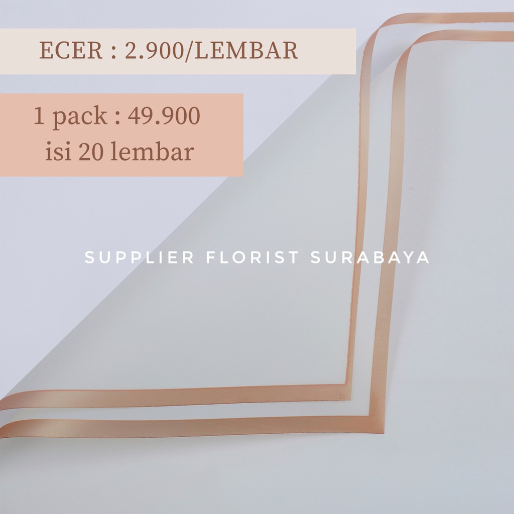 Jual [5 LEMBAR]KERTAS BUNGA CELLOPHANE FRAME GOLD/WRAPPING PAPER/WRAP ...