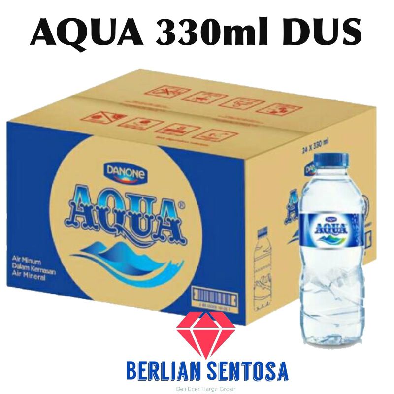 Jual aqua botol 330ml air minum mineral aqua 330ml DUS | Shopee Indonesia