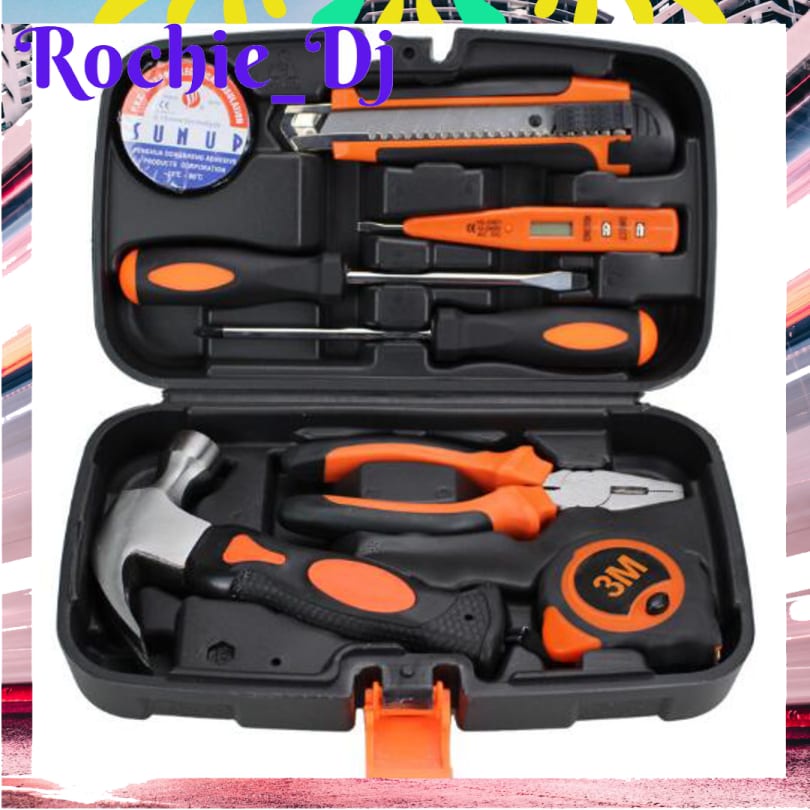 Jual ALAT SET PERKAKAS TANG PALU OBENG CUTTER METERAN 8 IN 1 | Shopee ...