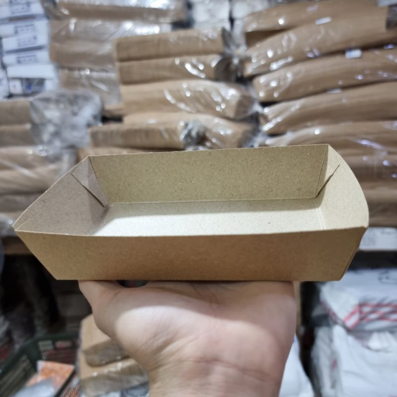 Jual Kotak Tray Box Size M / Paper Lunch Box Tray M - Medium Food Grade ...