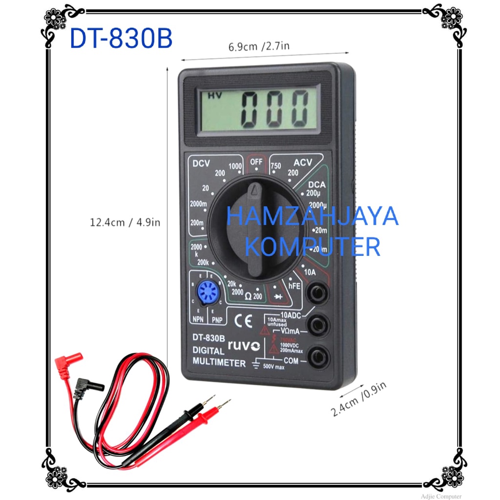 Jual DT-830B dt830b Alat Ukur Multimeter MULTITESTER DIGITAL | Shopee ...