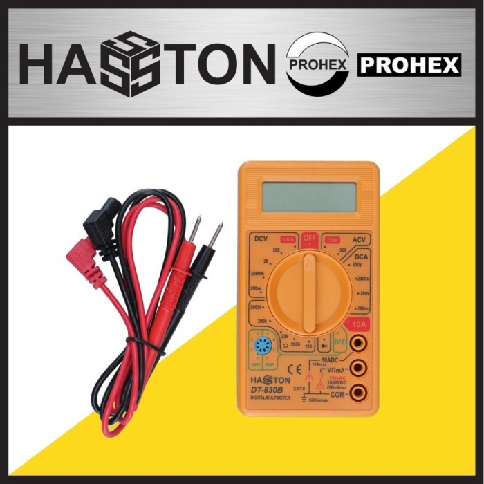Jual PROHEX HASSTON 2370-001 Multi Tester Digital DT-830B Multitester ...