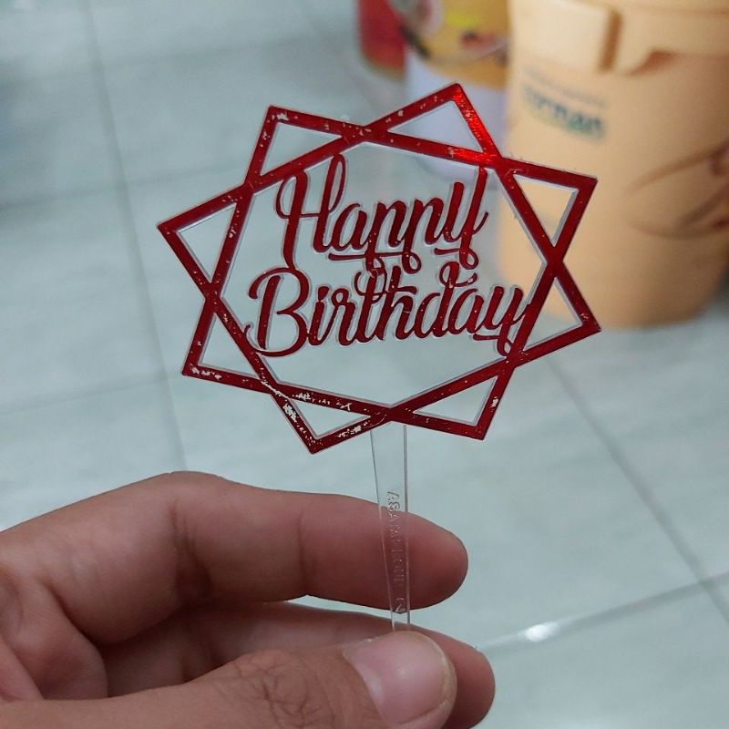 Jual topper hbd bingkai merah | Shopee Indonesia
