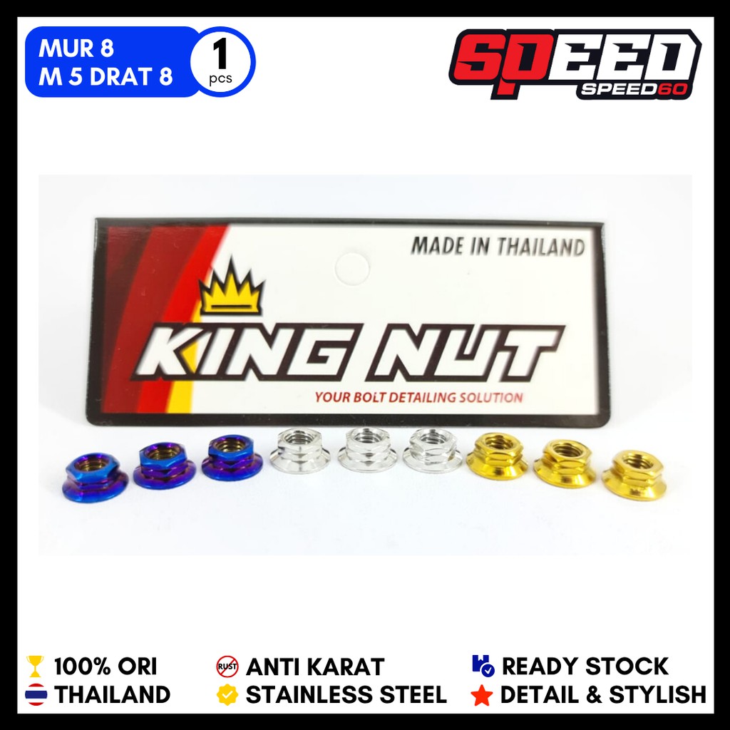 Jual Mur 8 Probolt Stainless Steel King Nut Thailand | Shopee Indonesia