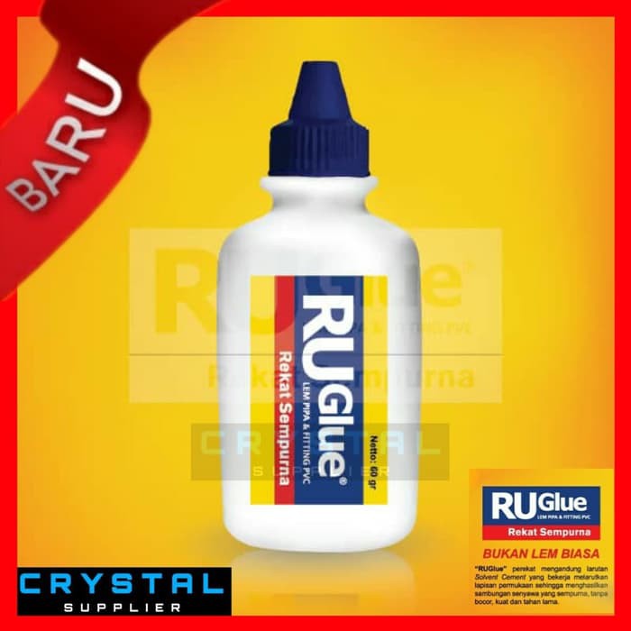 Jual Lem RUGlue BOTOL 60 gram / RuGlu Pipa PVC / TRUGlue RUCIKA ...