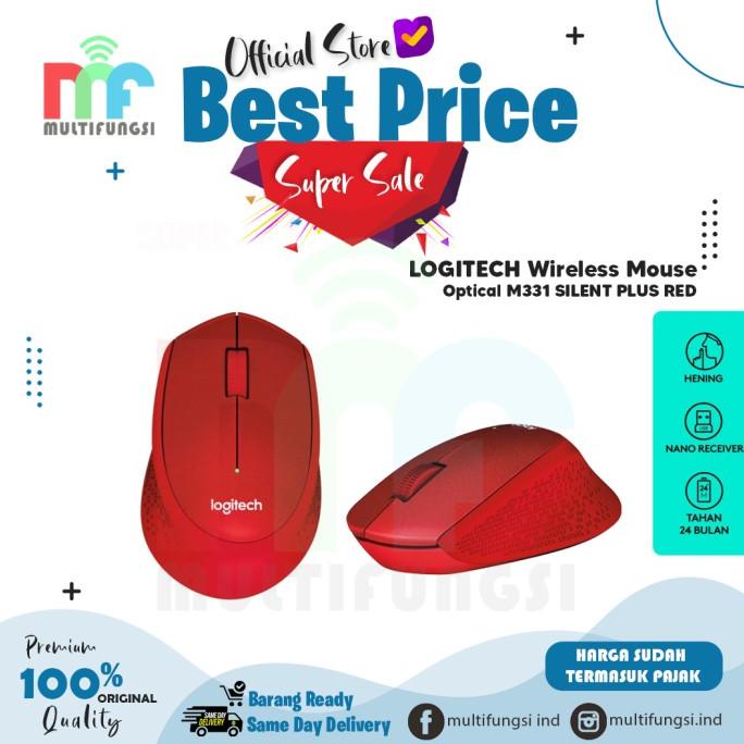 Jual LOGITECH Wireless Mouse Optical M331 SILENT PLUS M-331 RED ...