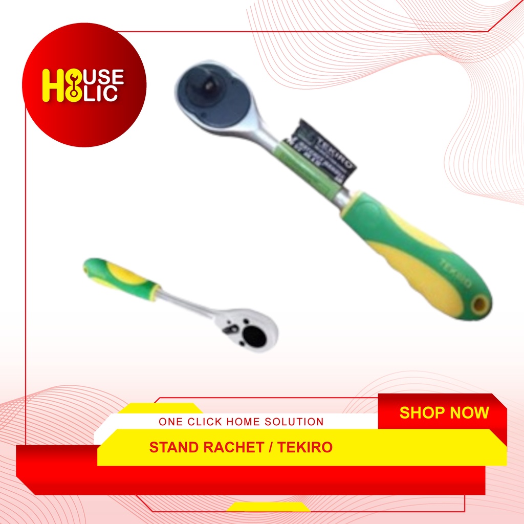 Jual TEKIRO Stang Rachet Raket Gagang Karet 1/2" x 10" Inch Ratchet ...